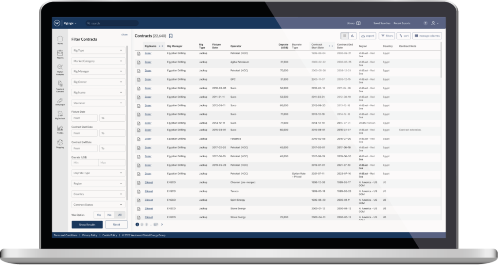 RigLogix Offshore Rig Data | Westwood Global Energy Group